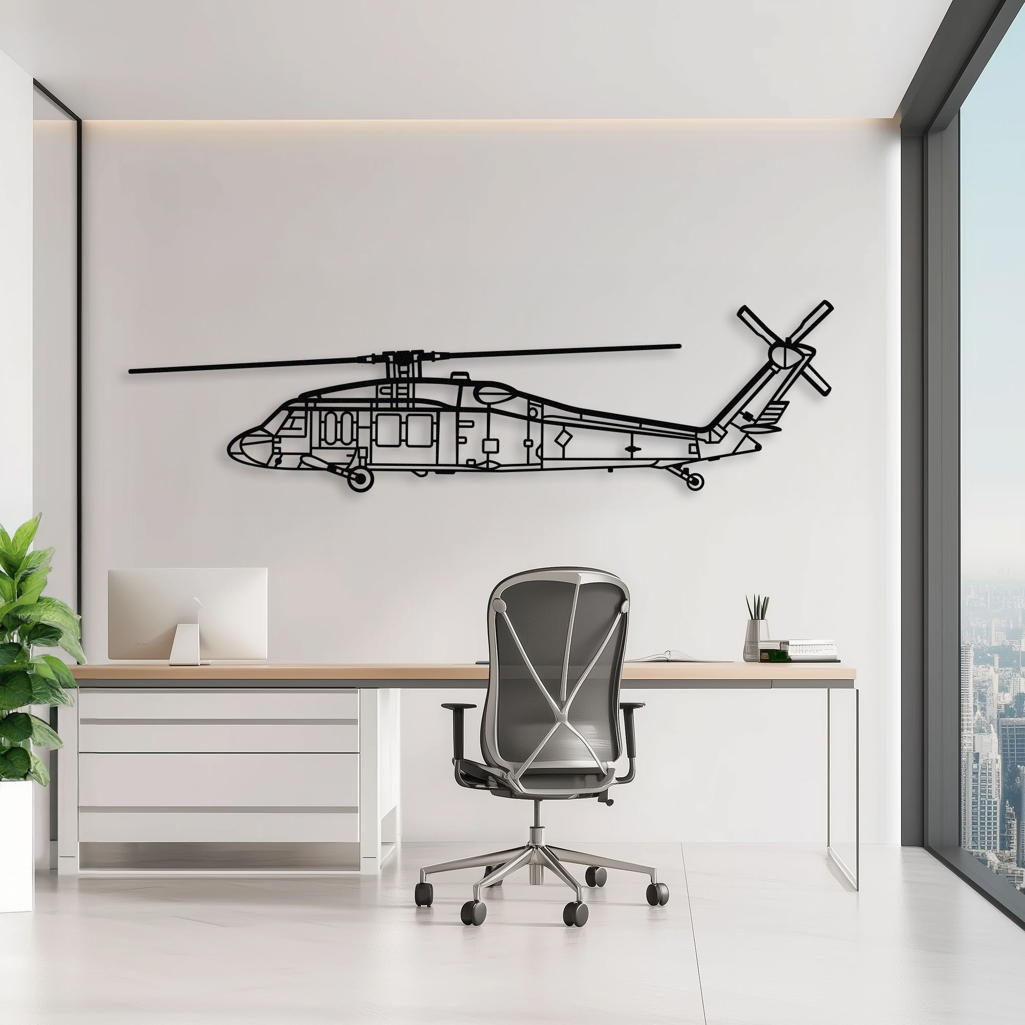 Sikorsky UH-60 Black Hawk Helicopter Wall Art – Yeti Aero – Wood ...